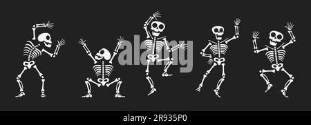 Dancing skeletons. Jump dance human skeleton funny death band, cute ...