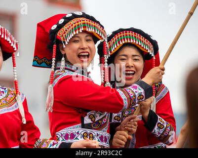 Cheerleaders cheer for China Stock Photo - Alamy