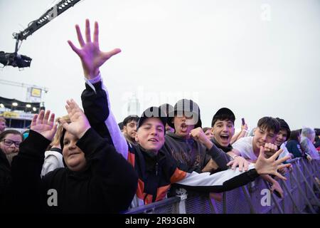 Vienna, Austria. 23 June 2023. German rapper GReeeN on the main stage ...