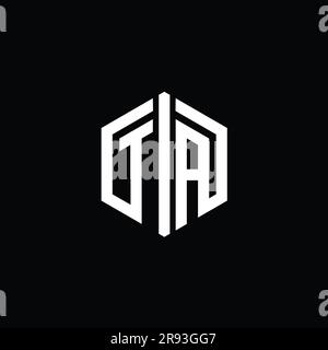 TA Letter Logo monogram hexagon shape with connect outline style design ...