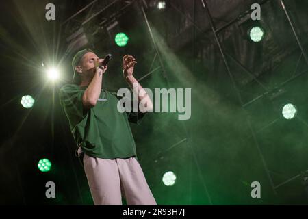 Vienna, Austria. 23 June 2023. German rapper GReeeN on the main stage ...