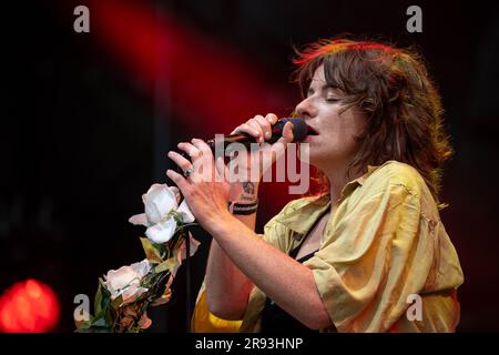 Vienna, Austria. 23 June 2023. German rapper GReeeN on the main stage ...