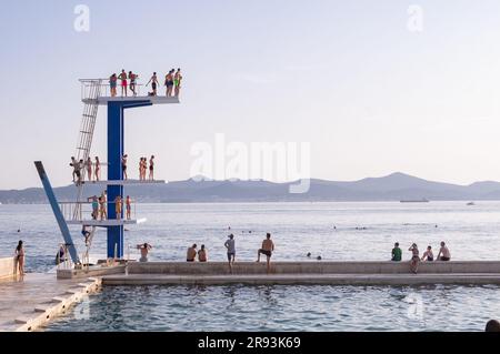 Zadar, Croatia. 23rd June, 2023. 10 meter diving platform is seen at ...