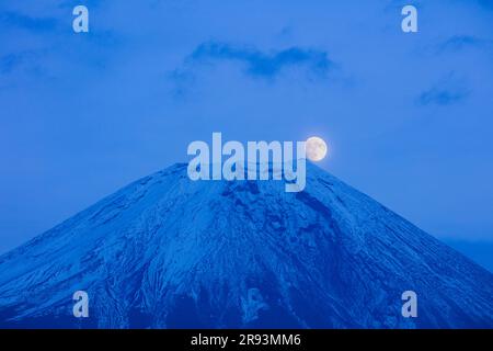 Fuji and Full Moon Stock Photo - Alamy