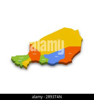 NIGER map design. Country names in different languages and map shape ...
