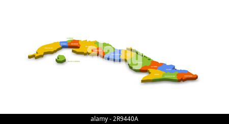 Cuba map, administrative division with names, colors map isolated on ...