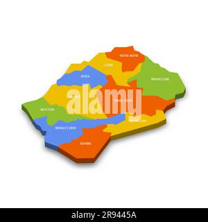 Lesotho map design. Country names in different languages and map shape ...