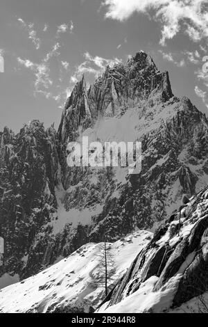 A grayscale shot of the snowy alps Stock Photo - Alamy