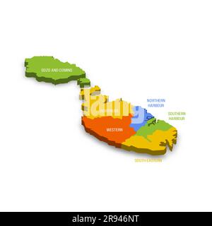 Malta map, administrative division with names, old paper background ...