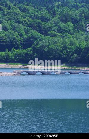 Lake Nukabira and Taushubetsu River Bridge Stock Photo - Alamy