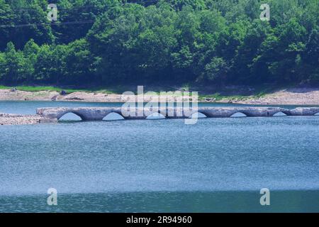 Lake Nukabira and Taushubetsu River Bridge Stock Photo - Alamy