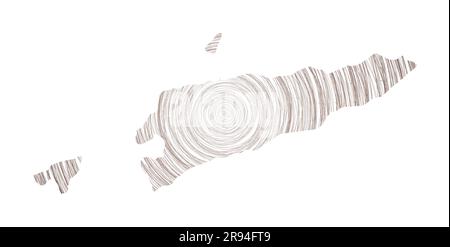 Timor-Leste shape filled with country name in many languages. Timor ...