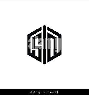 SD Letter Logo monogram hexagon shape with triangle outline sharp slice ...