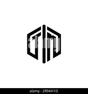 TM Letter Logo monogram hexagon shape with ornament abstract isolated ...