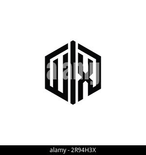 UX Logo monogram letter with hexagon horn shape design template Stock Photo - Alamy