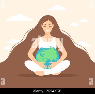 young woman in lotus position Stock Vector Image & Art - Alamy