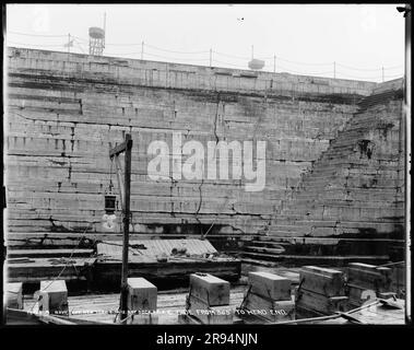 Dry Dock Number 2, East Side from Caisson to Forty Feet. Glass Plate ...
