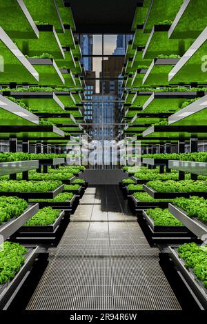 indoor vertical farming - 3D-Illustration Stock Photo - Alamy