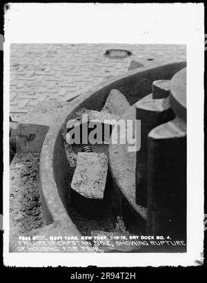 Dry Dock Number 4, Failure of Capstan Number 2, Showing Broken Head ...