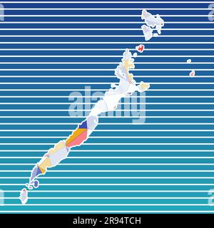 Palawan icon. Island map on dark background. Stylish Palawan map with ...