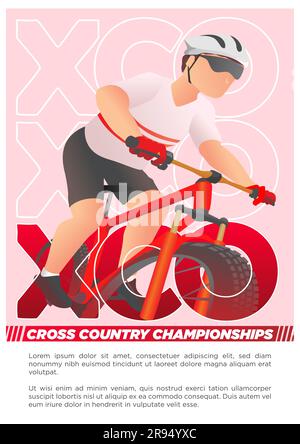 cross country XCO cycling event poster vector illustration Stock Vector ...