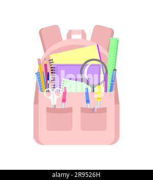 school supplies in schoolbag Stock Vector Image & Art - Alamy