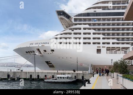 Istanbul, Turkey - May 5, 2023: MSC SPLENDIDA, Large cruise ship docked ...
