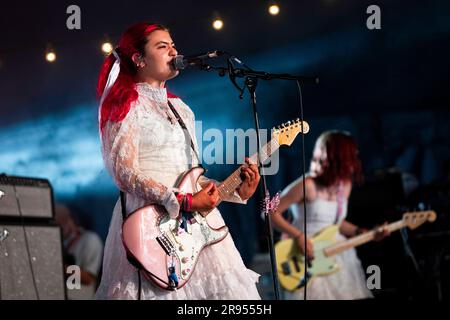 Eaves Wilder performs on the Introducing Stage at the Glastonbury ...