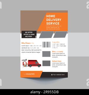 fast and reliable delivery service flyer. fast delivery service flyer ...