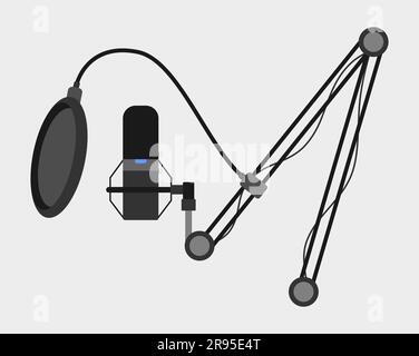 Professional Podcast Mic Illustration Vector. Podcast Mic Icon Vector ...