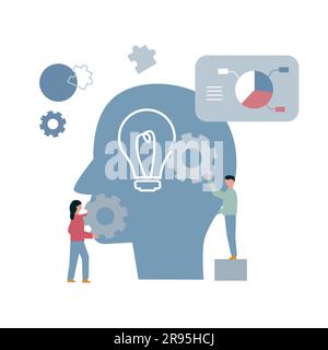 Concept of brainstorming and innovative ideas. Light bulbs on a yellow ...