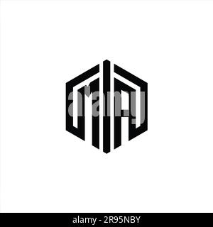 MA Letter Logo monogram hexagon shield shape crown with sharp style ...