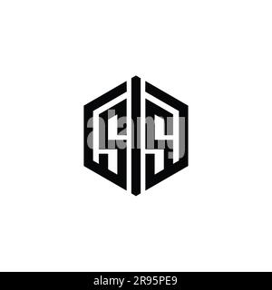 SS Letter Logo monogram hexagon shape with crown castle geometric style ...