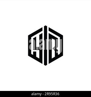 YB Letter Logo monogram hexagon shape with triangle outline sharp slice ...