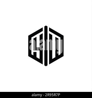 YU Letter Logo monogram hexagon shape with ornament abstract isolated ...