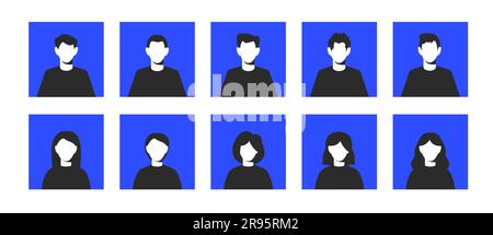 Avatar profile icon set including male and female. Avatar picture Stock ...