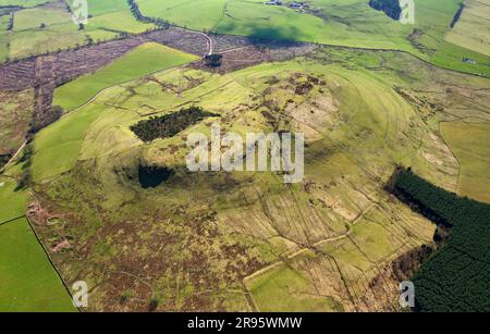 Burnswark Iron Age hillfort near Lockerbie. Seen from N.E. showing ...