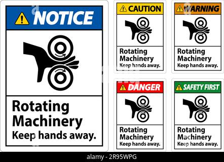 Danger Sign Rotating Machinery Keep Hands Away Stock Vector Image & Art ...