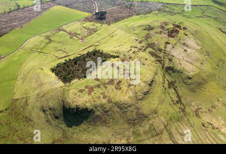 Burnswark Iron Age hillfort near Lockerbie. Seen from N.E. showing ...