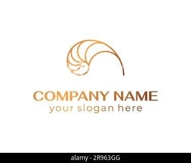 Shell logo. Modern seashell, naulilus. Elegant linear logo. Template to ...