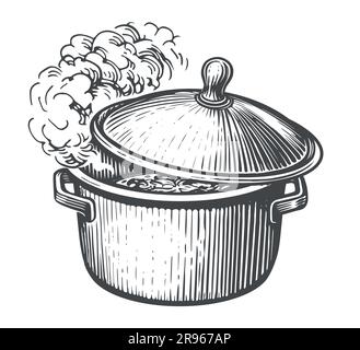 Steaming Pot Drawing