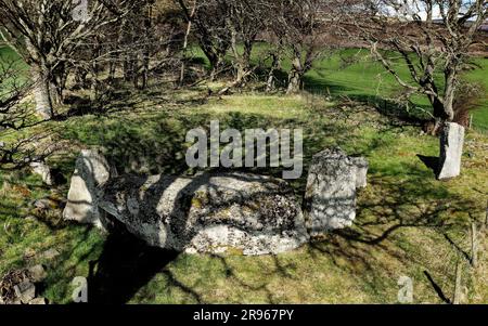 Old Keig prehistoric recumbent stone circle. N.E. of Alford, Grampian ...