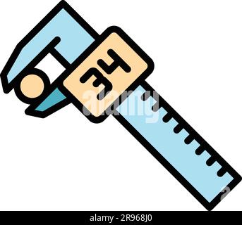 Slide gauge icon. Flat design, linear and color styles. Vernier caliper. Isolated vector ...