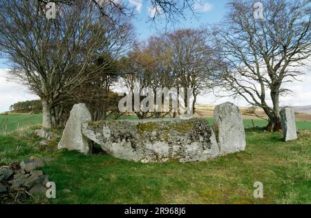 Old Keig prehistoric recumbent stone circle. N.E. of Alford, Grampian ...