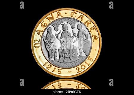 A UK 2015 £2 coin to commemorate the 800th anniversary of the Magna ...