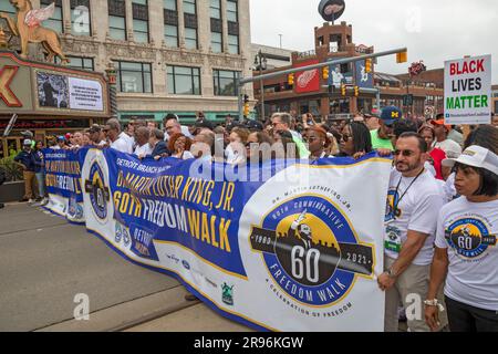 Detroit, Michigan, USA. 24th June, 2023. A Freedom Walk, organized by ...