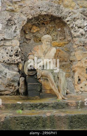 Neptune grotto with Roman water god Neptune and jug, Arnstadt, Roman ...