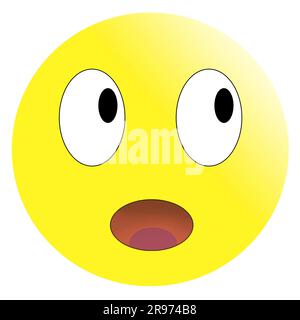Surprised emoticon with yellow eyes Stock Photo - Alamy