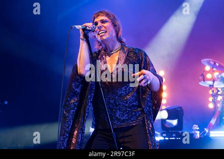 Luke Spiller of The Struts performs Friday, June 23, 2023, at The ...