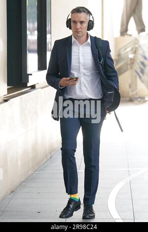 Luke Tryl arrives at BBC Broadcasting House in London, to appear on the ...